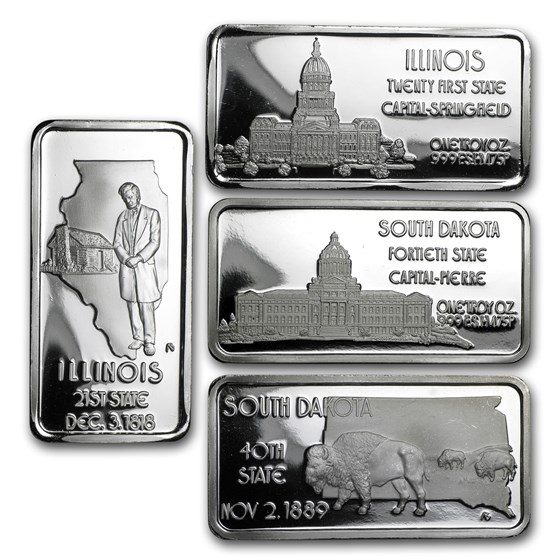 Buy 1 oz Silver Bar - Hamilton Mint 50-Piece Set of The United States ...