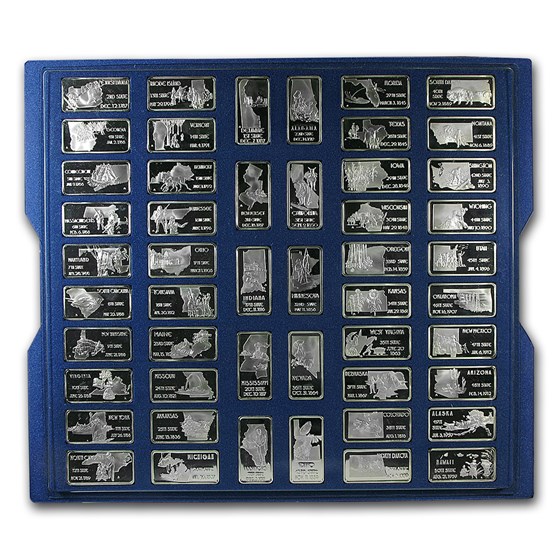 Buy 1 oz Silver Bar - Hamilton Mint 50-Piece Set of The United States ...