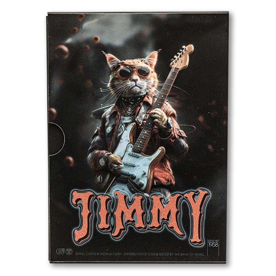 1 oz Silver Bar - Holy Land Mint Human Cats- Jimmy Colorized