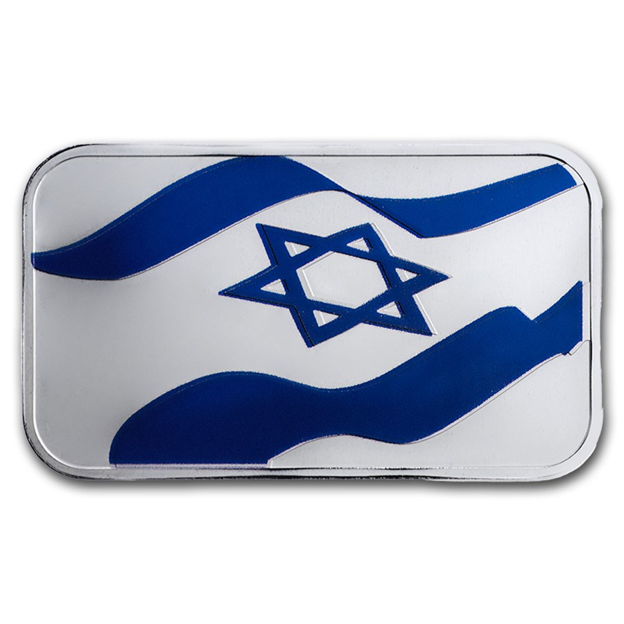 1 oz Silver Bar - Holy Land Mint Stand with Israel Colorized