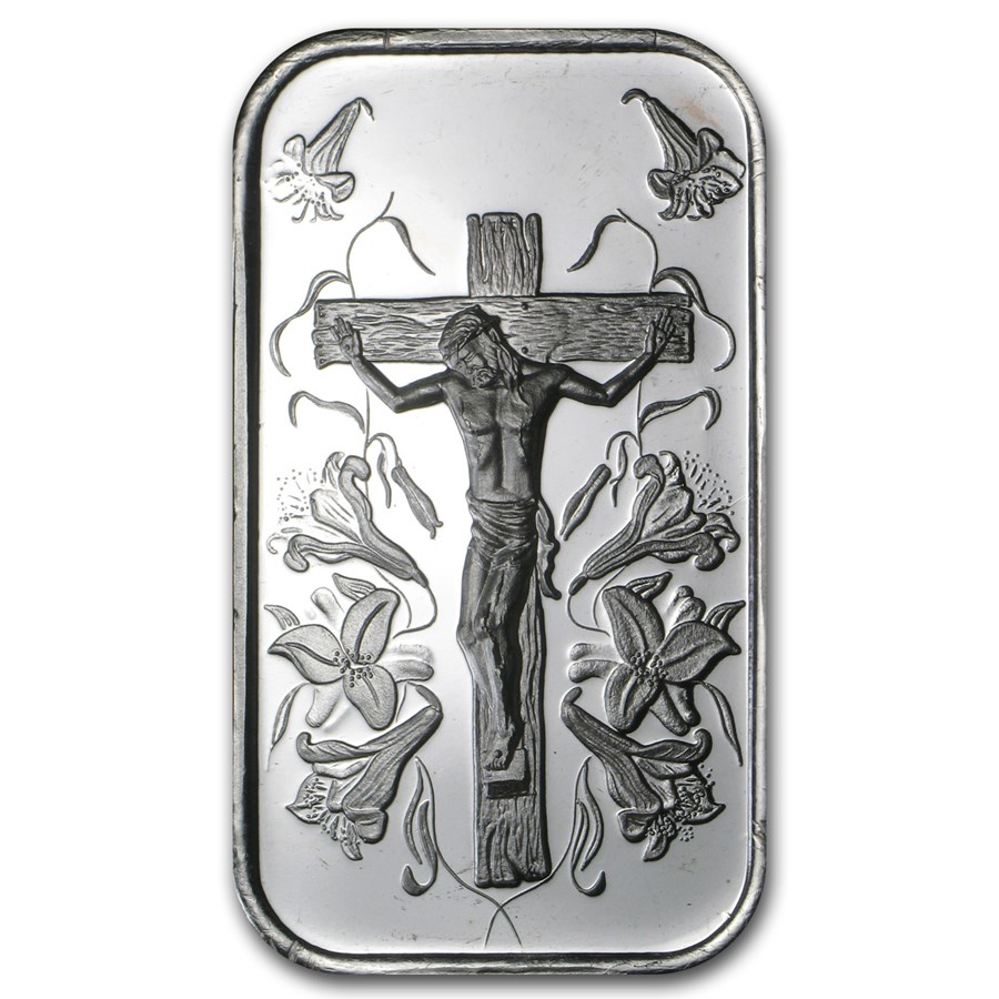 Buy 1 oz Silver Bar - Jesus (w/Green Pouch & Capsule) | APMEX