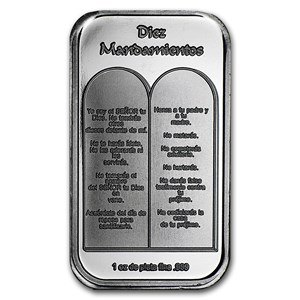Buy 1 oz Silver Bar - Ten Commandments (Spanish) | APMEX