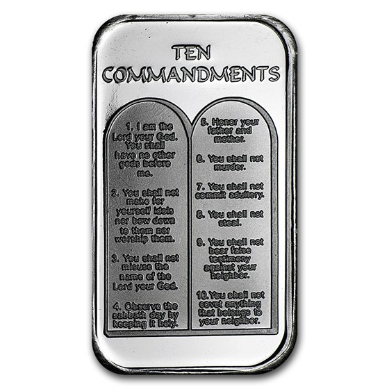 Buy 1 oz Silver Bar - Ten Commandments (Spanish) | APMEX