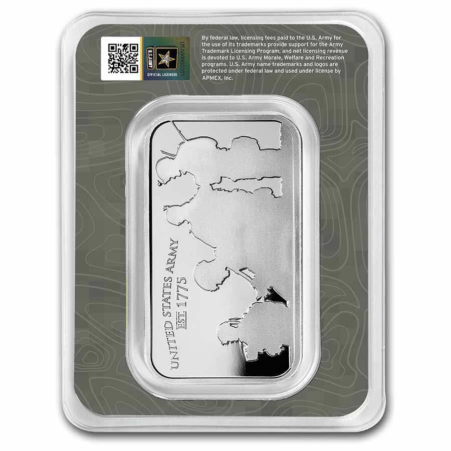 APMEX - 1 oz Silver Bar - U.S. Army Logo (In TEP)