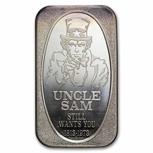 Buy 1 oz Silver Uncle Sam Bar (U.S. Silver Corp) | APMEX