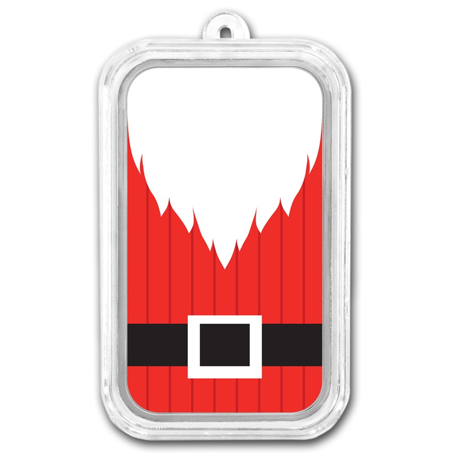 Buy 1 oz Silver Colorized Bar - APMEX (Santa's Beard & Buckle) | APMEX