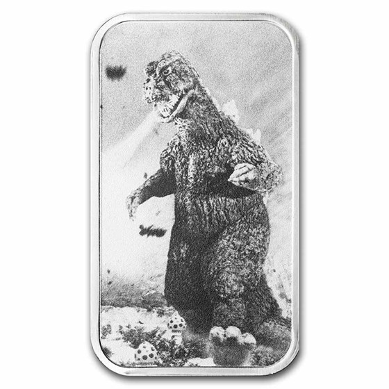 1 oz Silver Colorized Bar - Godzilla 70th Anniversary in TEP