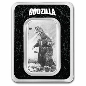 1 oz Silver Colorized Bar - Godzilla 70th Anniversary in TEP