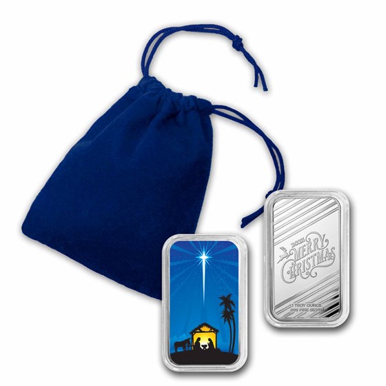 Buy 1 oz Silver Colorized Bar - APMEX (Nativity of Jesus) | APMEX