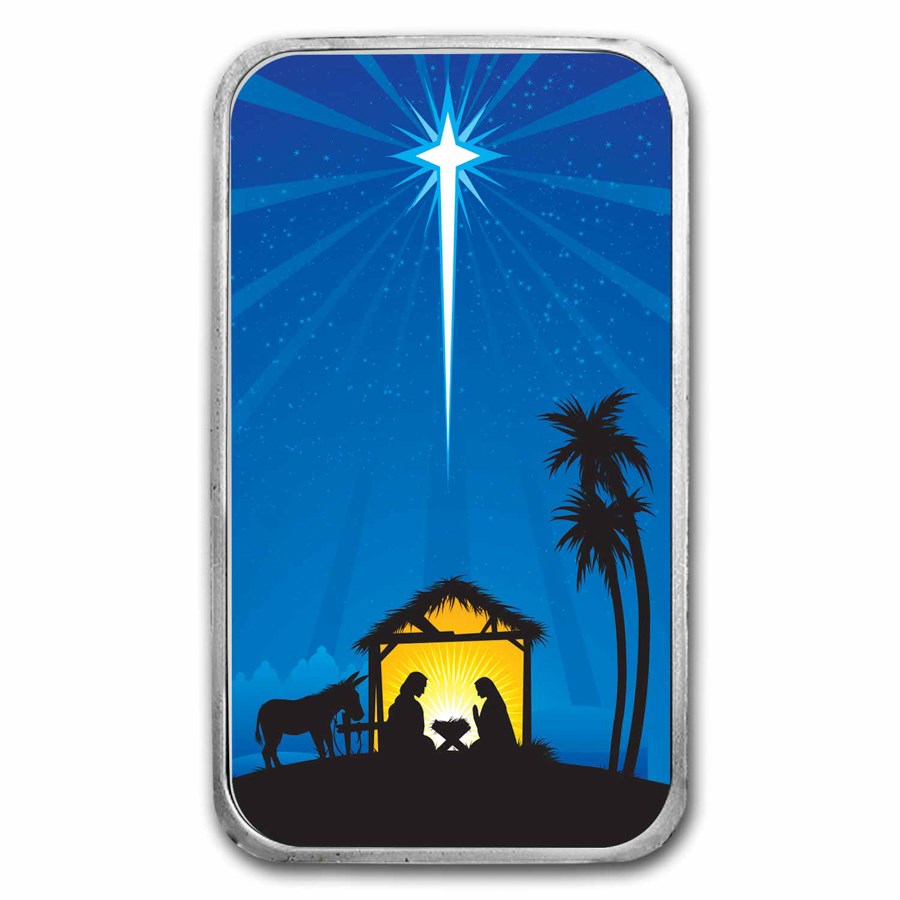 Buy 1 oz Silver Colorized Bar - APMEX (Nativity of Jesus) | APMEX