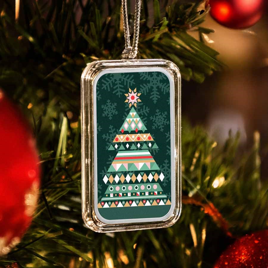 Buy 1 oz Silver Scandinavian Christmas Tree Color Bar| APMEX