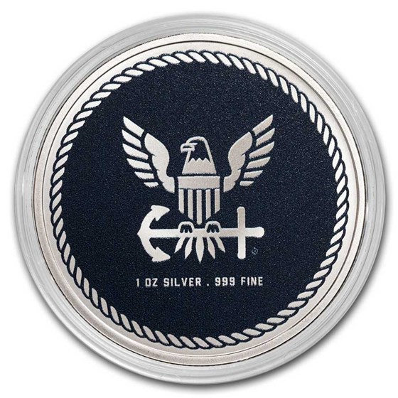 Buy 1 oz Silver U.S. Navy Logo Colorized Round | APMEX