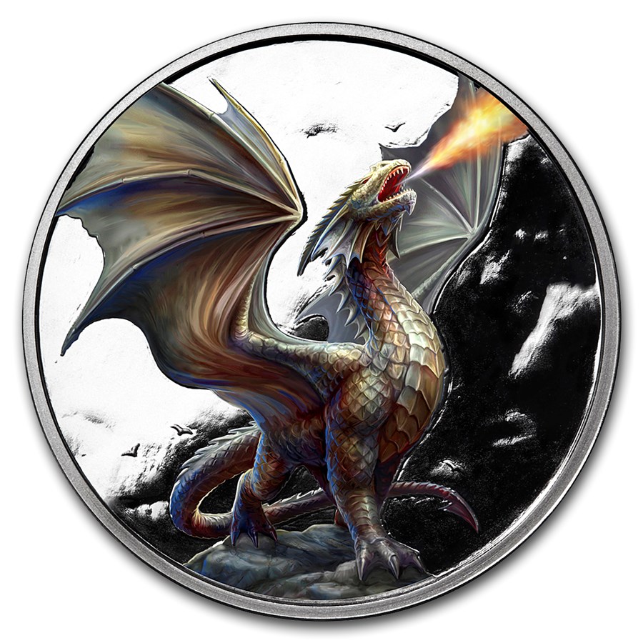 Buy 1 oz Silver Colorized Round - Anne Stokes Dragons: Noble Dragon | APMEX