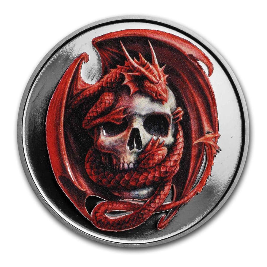 Buy 1 oz Silver Colorized Round - Anne Stokes Dragons: Skull Embrace ...