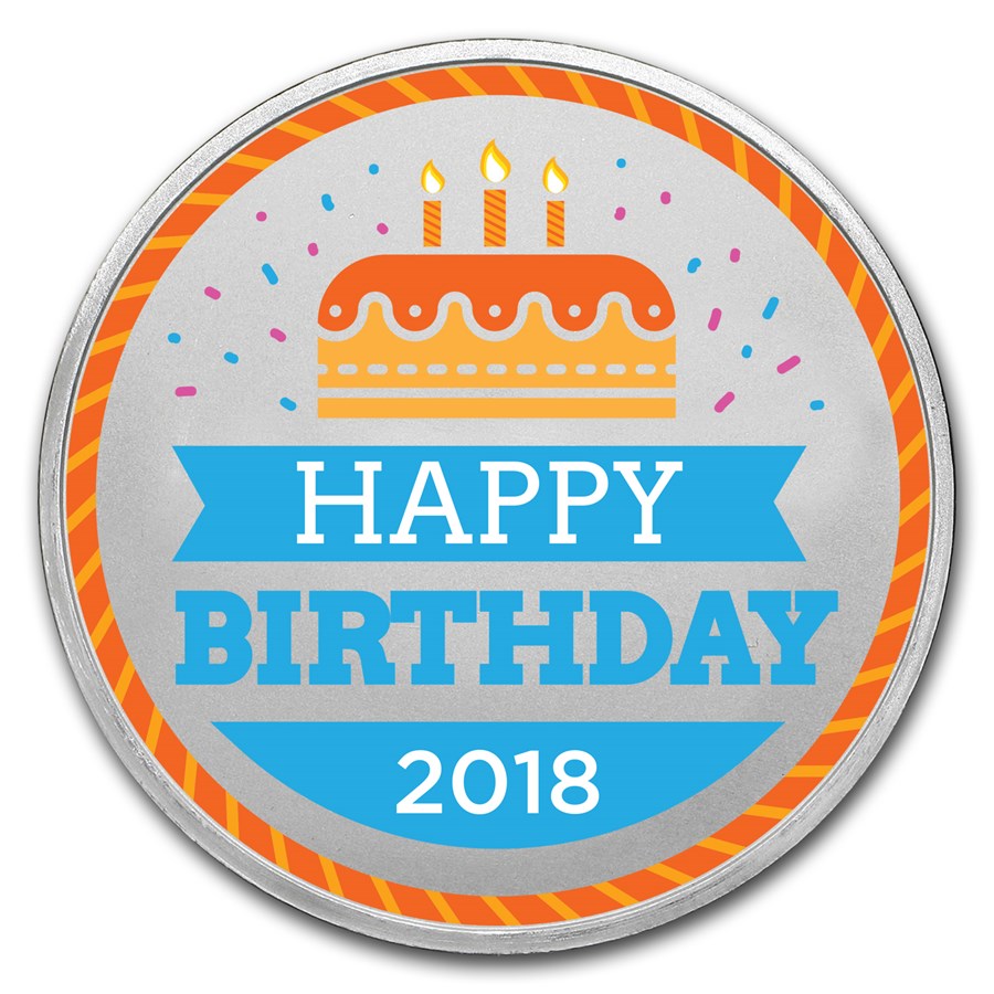 Buy 1 oz Silver Colorized Round - APMEX (2018 Birthday Cake) | APMEX
