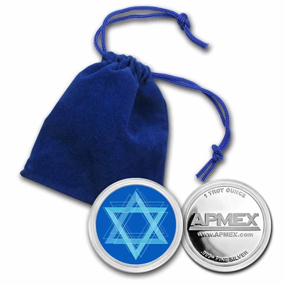 Buy 1 oz Silver Colorized Round - APMEX (Star of David) | APMEX