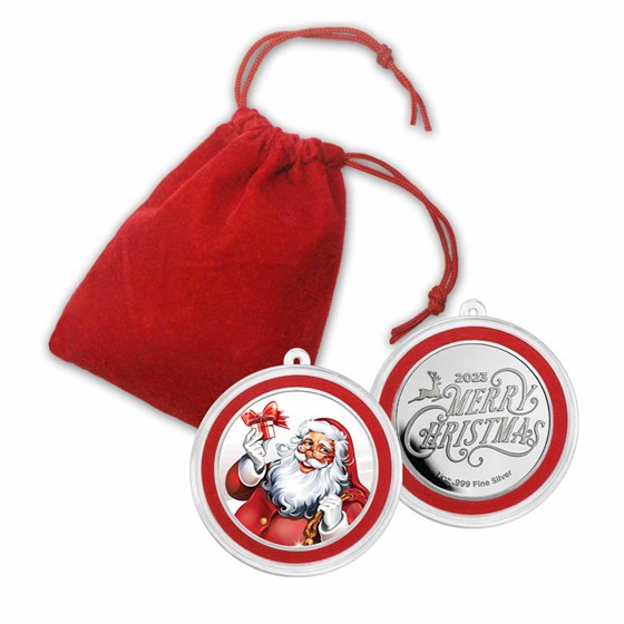 Buy 1 oz Silver Colorized Round - APMEX (Cheery Santa Claus) | APMEX