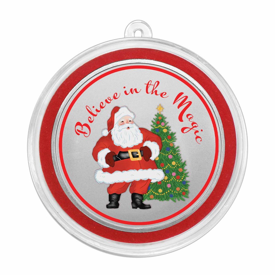 1 oz Silver Colorized Round - Santa "Believe in the Magic"