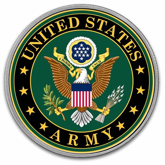 Buy 1 oz Silver Colorized Round - U.S. Army Seal (In TEP) | APMEX