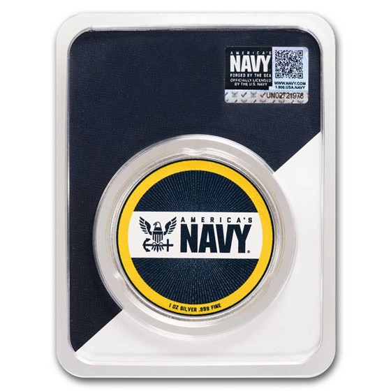 Buy 1 oz Silver U.S. Navy Emblem Colorized Round | APMEX