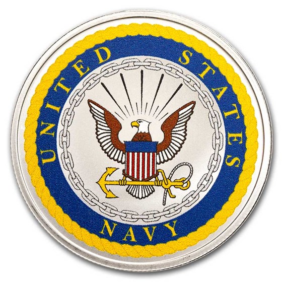 Buy 1 oz Silver U.S. Navy Emblem Colorized Round | APMEX