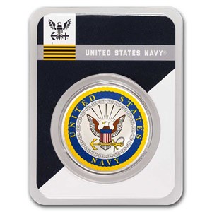 Buy 1 oz Silver U.S. Navy Emblem Colorized Round | APMEX