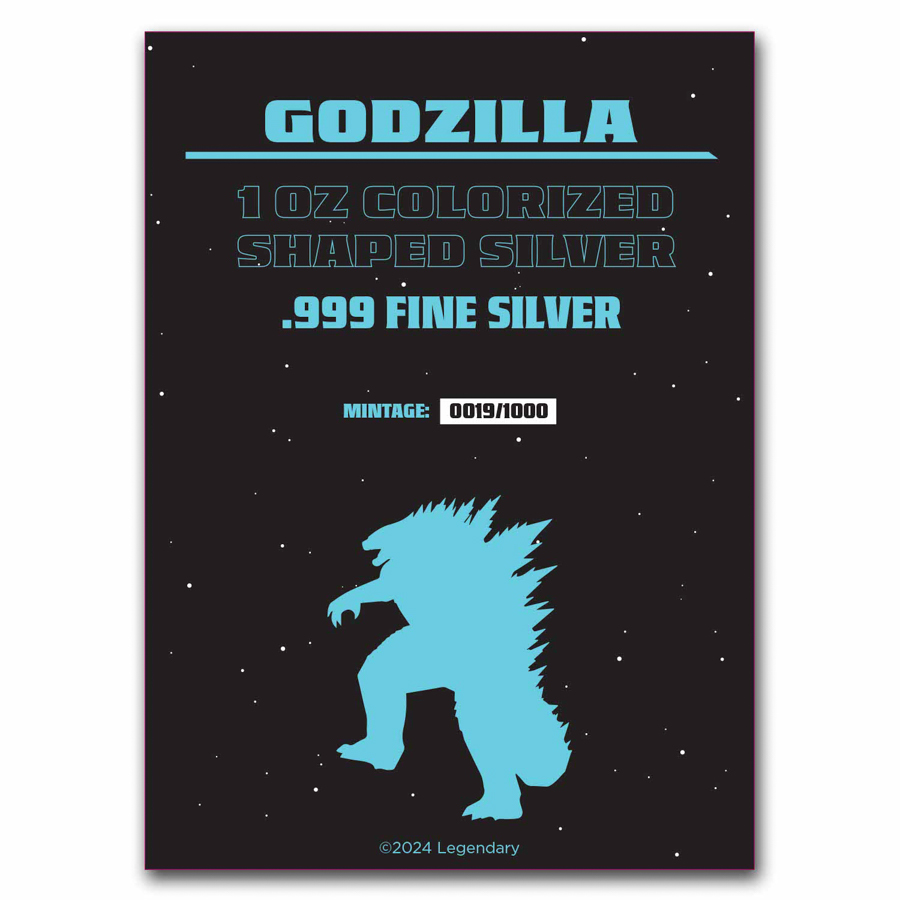 APMEX - 1 oz Silver - Godzilla x Kong - Godzilla Shaped