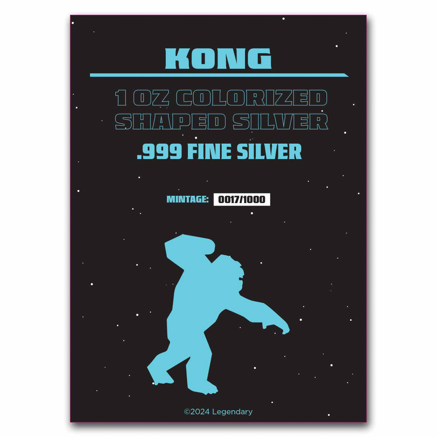 APMEX - 1 oz Silver - Godzilla x Kong - Kong Shaped