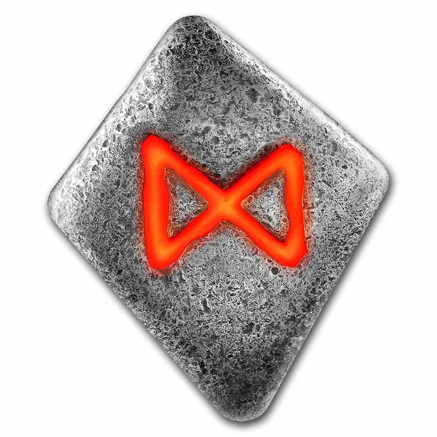 Buy 1 oz Silver Piece - Germania Mint Fluorescent Rune: Dagaz | APMEX