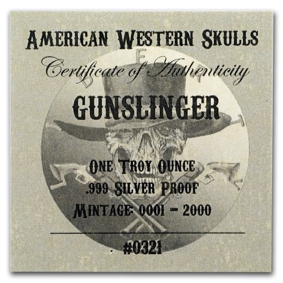 Buy 1 oz Silver Proof Round - Western Skulls (Gunslinger) | APMEX