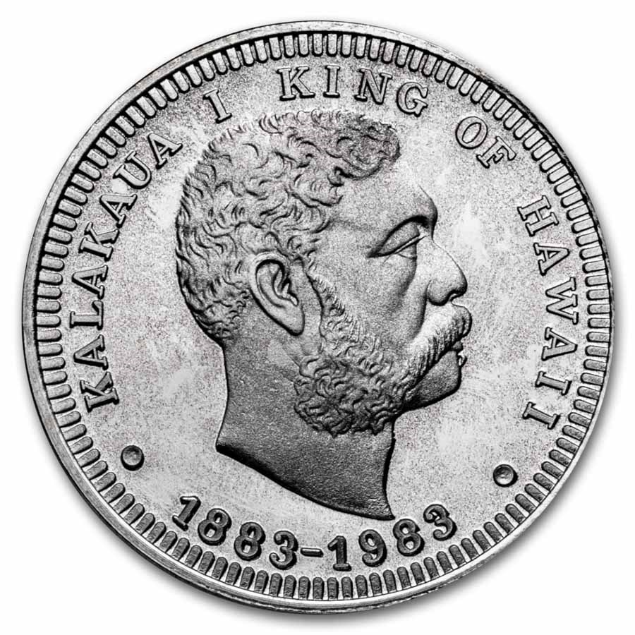 1 oz Silver Round - 1883-1983 Centennial Akahi Dala-Kalakaua