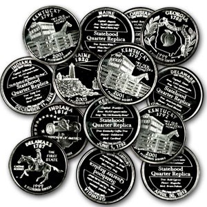 Buy 1 oz Silver Round - 50 Statehood Quarters (Random States) | APMEX