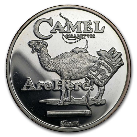 Buy 1 oz Silver Round - CAMEL Cigarettes Mascot (Random Motif) | APMEX