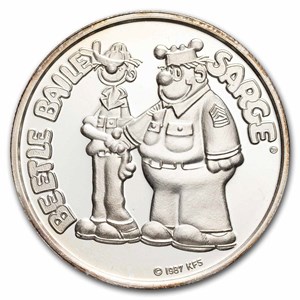 Buy 1 oz Silver Beetle Bailey and Sarge Cartoon Celebrities | APMEX