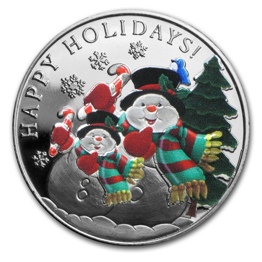 Buy 1 oz Silver Round - Colorized Snowman | APMEX