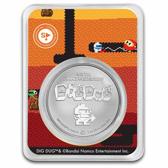 Buy 1 oz Silver DIG DUG Colorized Round 40th Anniv | APMEX