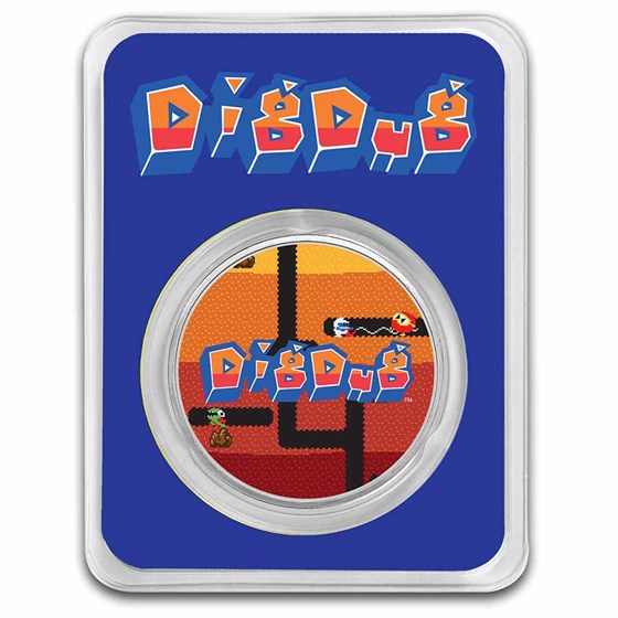 Buy 1 oz Silver DIG DUG Colorized Round 40th Anniv | APMEX