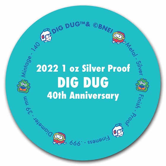 Buy 1 oz Silver Round - DIG DUG 40th Anniversary Proof | APMEX