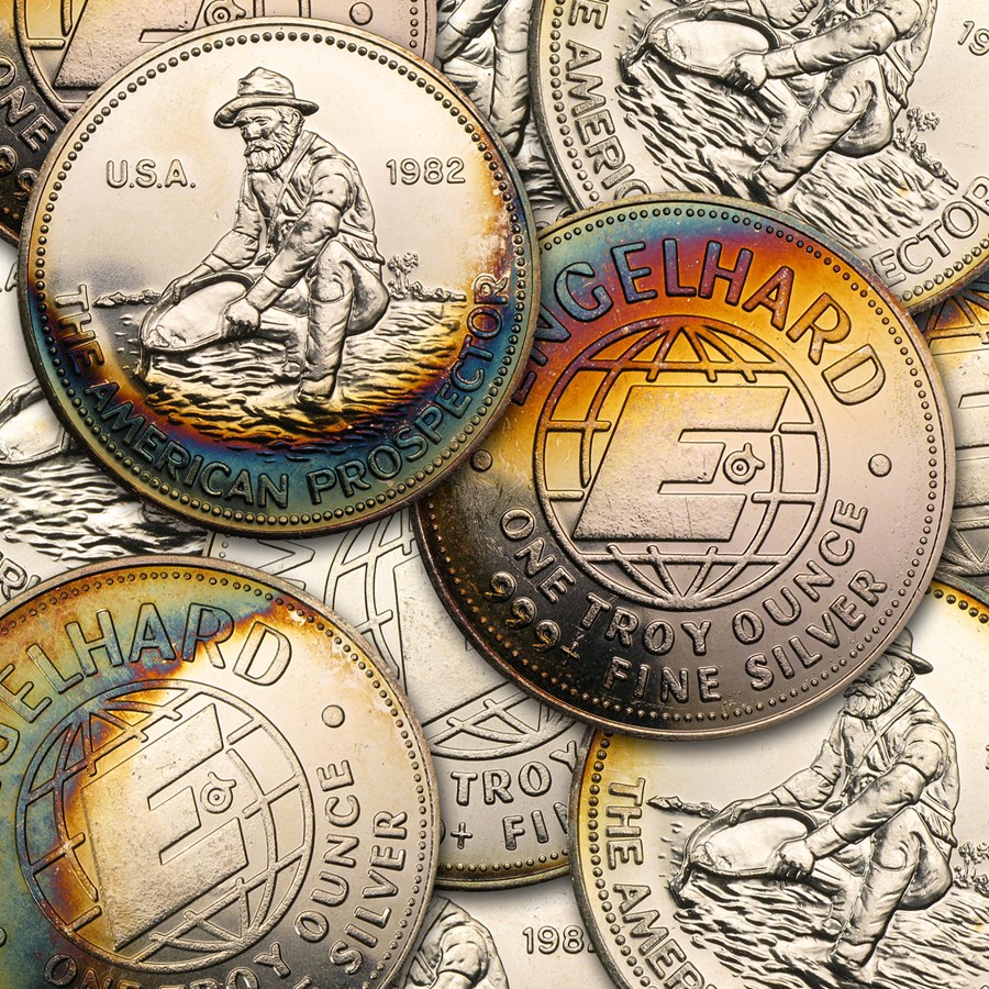 Buy 1 oz Silver Round - Engelhard Prospector (Beautiful Toning) | APMEX