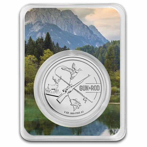 Buy 1 oz Silver Round - Gun & Rod (Duck) Colorized w/ TEP | APMEX