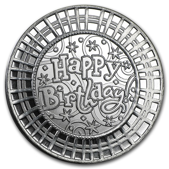 Buy 1 oz Silver Round - Happy Birthday Mosaic | APMEX