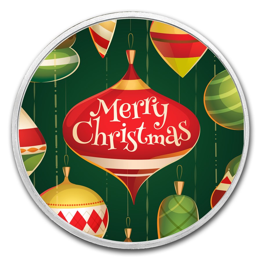 Buy 1 oz Silver Round - Merry Christmas Ornaments | APMEX