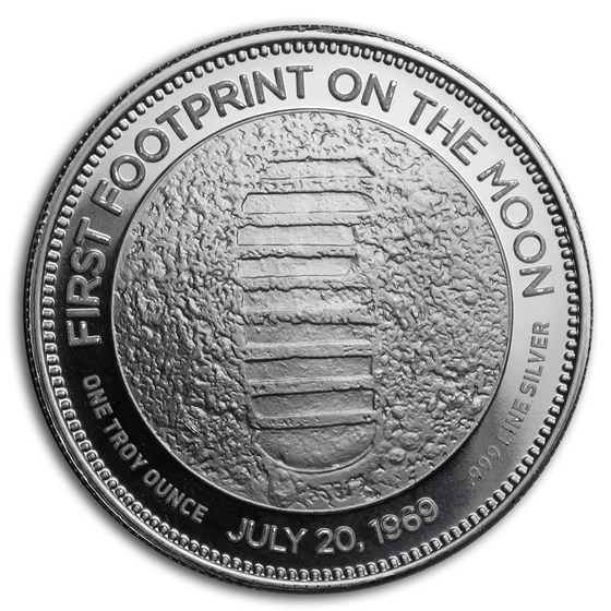 Buy 1 oz Silver Round - Moon Landing Anniversary (20th Century) | APMEX