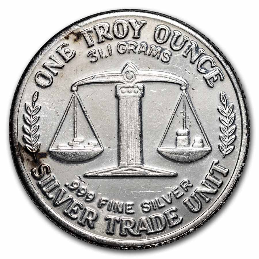 APMEX - 1 oz Silver Round - Morgan Dollar (Silver Trade Unit, w/Scale)
