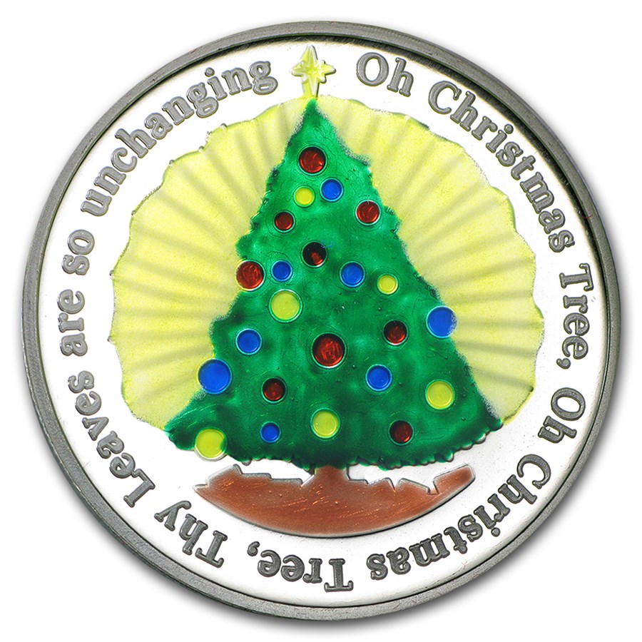 Buy 1 oz Silver Round - Oh Christmas Tree (Enameled) | APMEX