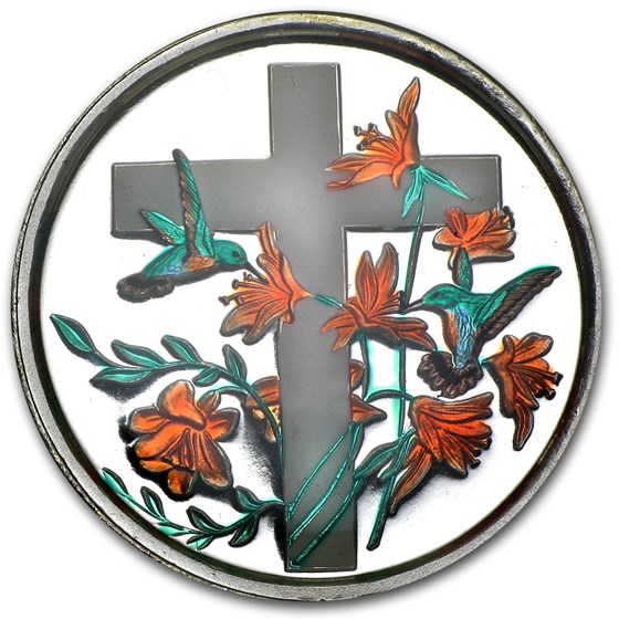 Buy 1 oz Silver Round - Religious Cross (Enameled, w/Box & Capsule) | APMEX