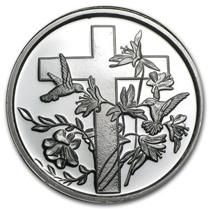 Buy 1 oz Silver Round - Religious Cross (w/Red Pouch & Cap) | APMEX