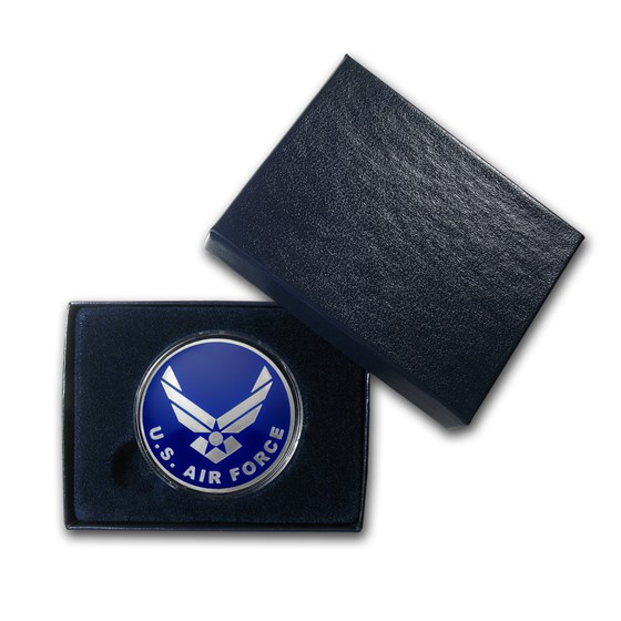 Buy 1 oz Silver Round - U.S. Air Force (Blue Enameled, w/Box & Cap) | APMEX