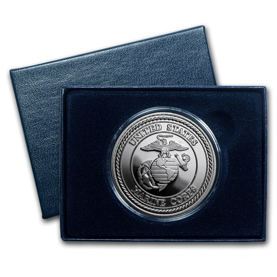Buy 1 oz Silver Round - U.S. Marines (w/Box & Capsule) | APMEX