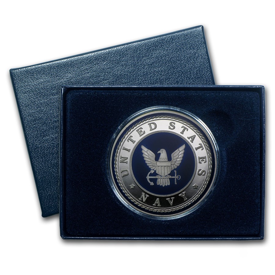 Buy 1 oz Silver Round - U.S. Navy (Enameled, w/Box & Capsule) | APMEX